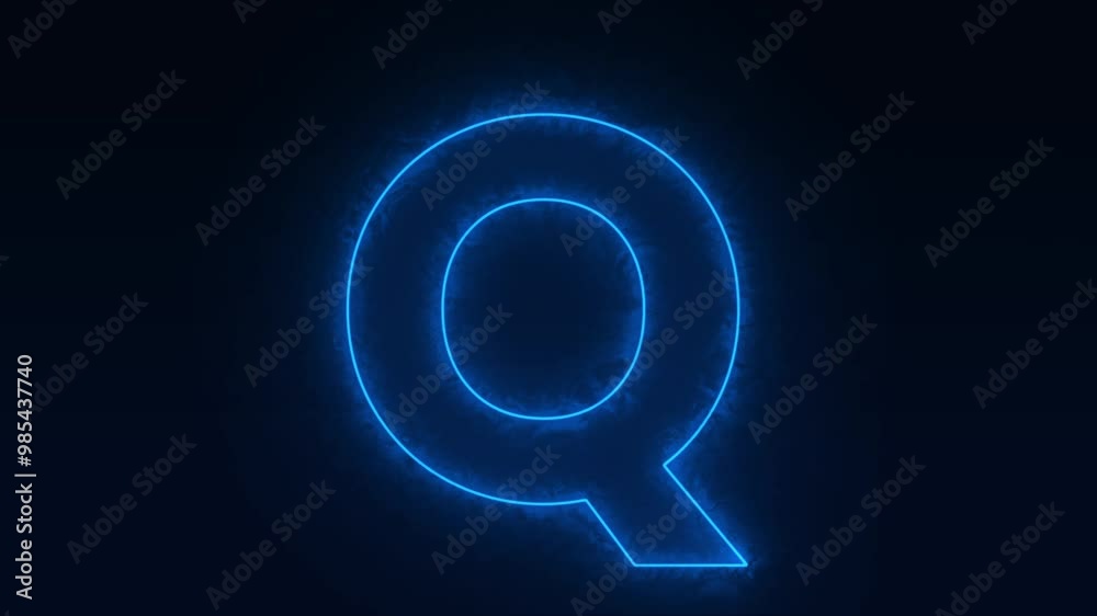 Alphabet Q neon animation, Neon Glowing letter on black background, 4k ...