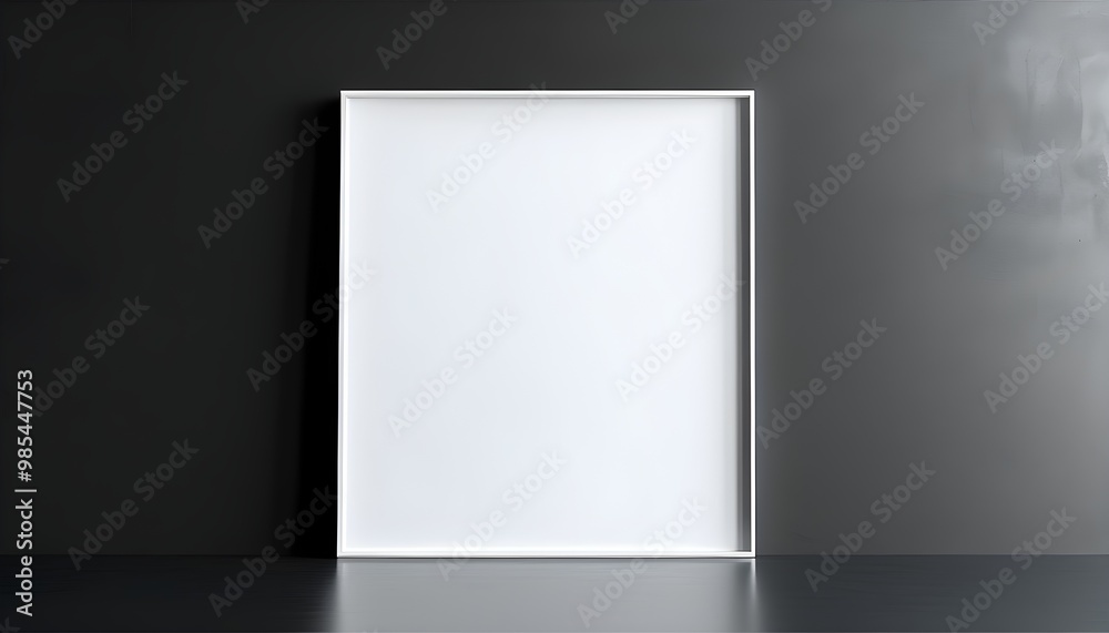 Elegant minimalist white matte luma box frame with rounded edges on ...