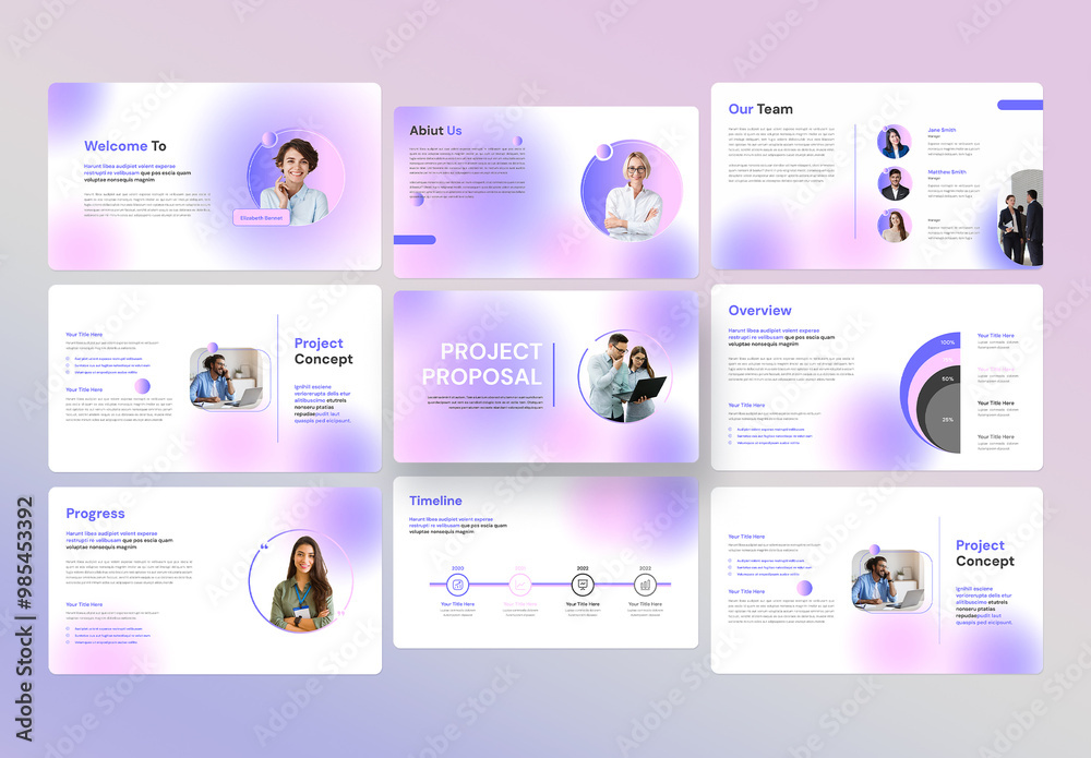 Project Proposal Presentation With Gradient Accents Stock Template ...
