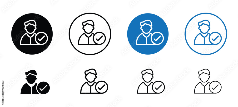 A series of attend icons of men with a check mark on them. The attend ...