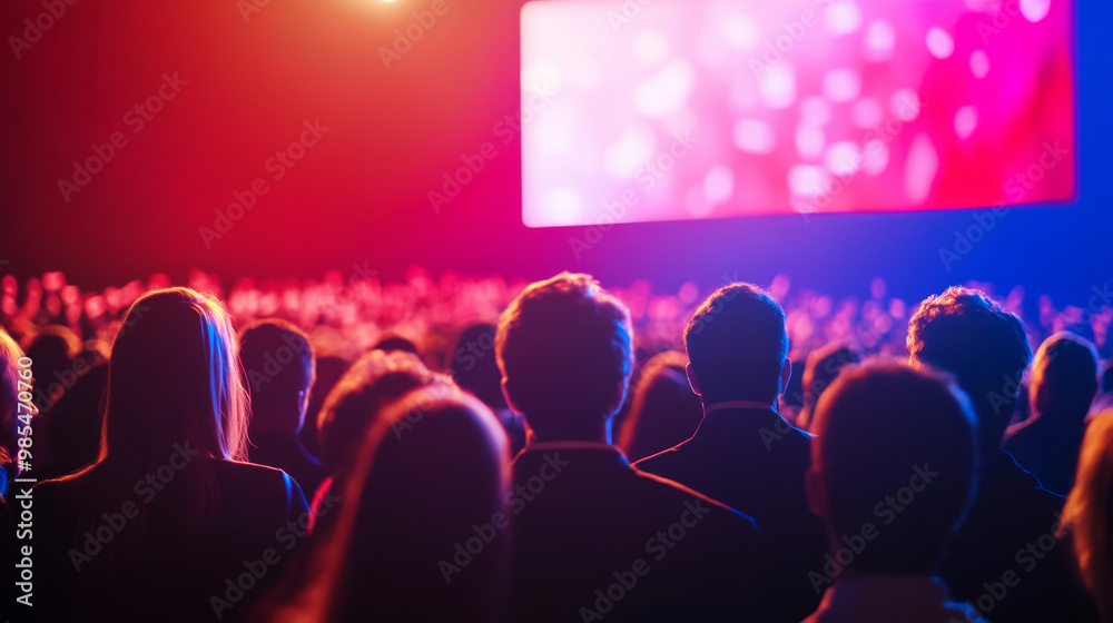 image captures crowd of supporters at an election night event, filled ...