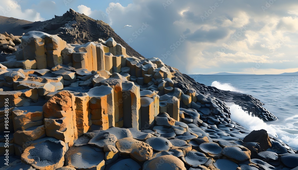 Mystical Landscape of Interlocking Basalt Columns at Giants Causeway ...
