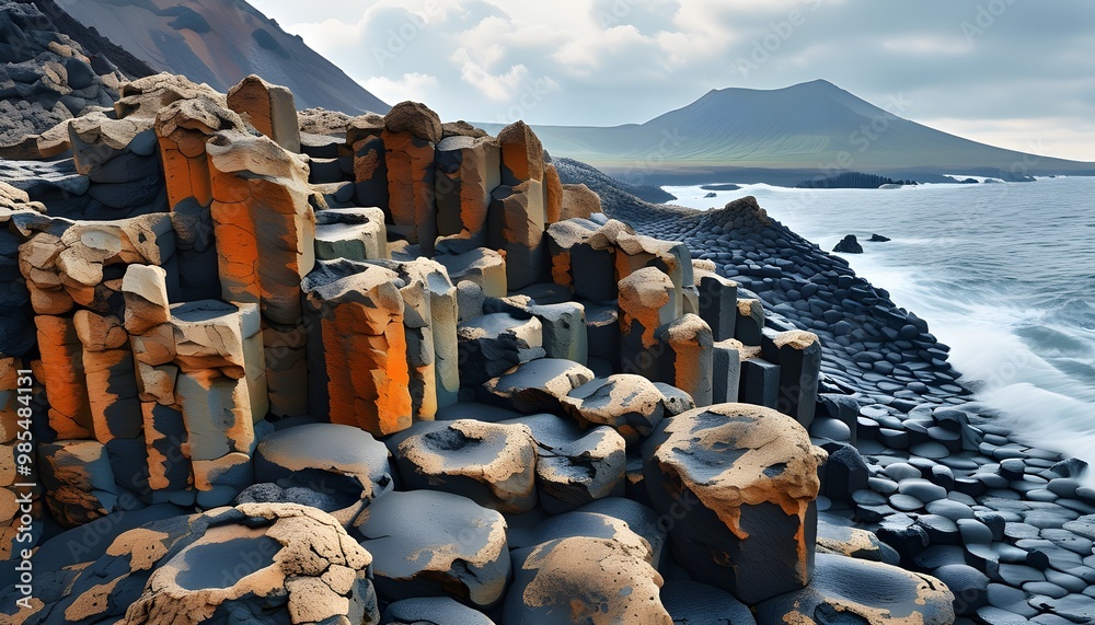 Mystical Landscape of Interlocking Basalt Columns at Giants Causeway ...