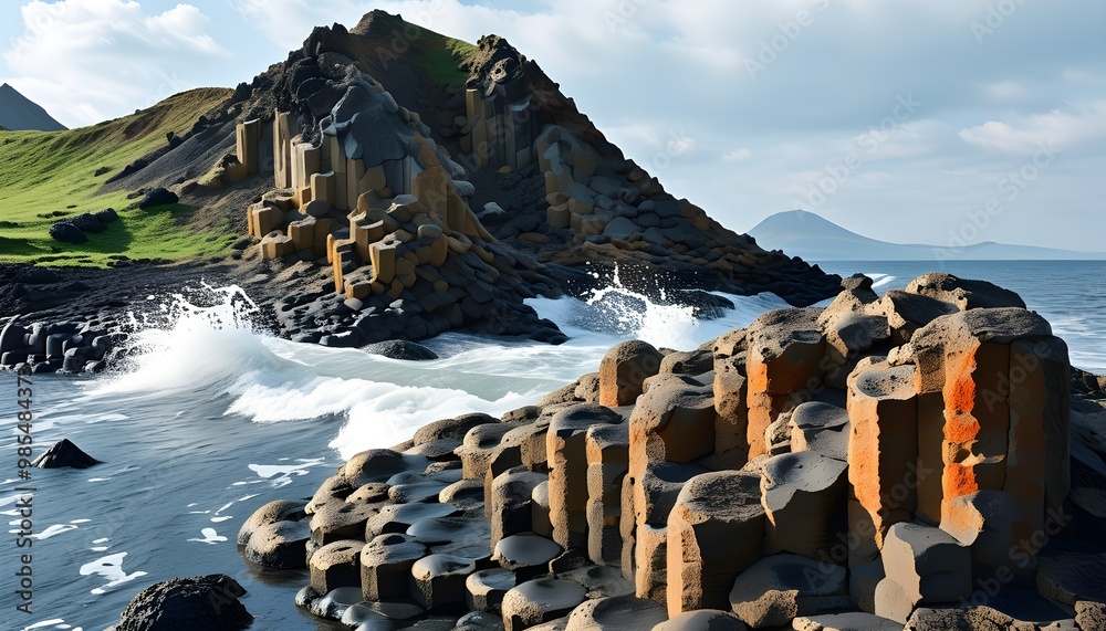 Mystical Landscape of Interlocking Basalt Columns at Giants Causeway ...