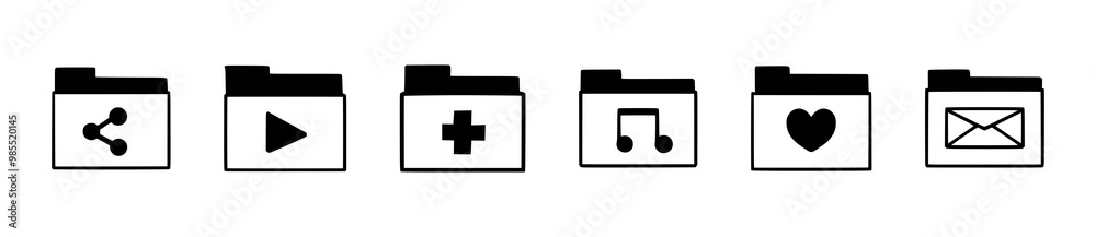 Professional Folder Icon Set for Cloud, Audio, Downloads, and Process ...