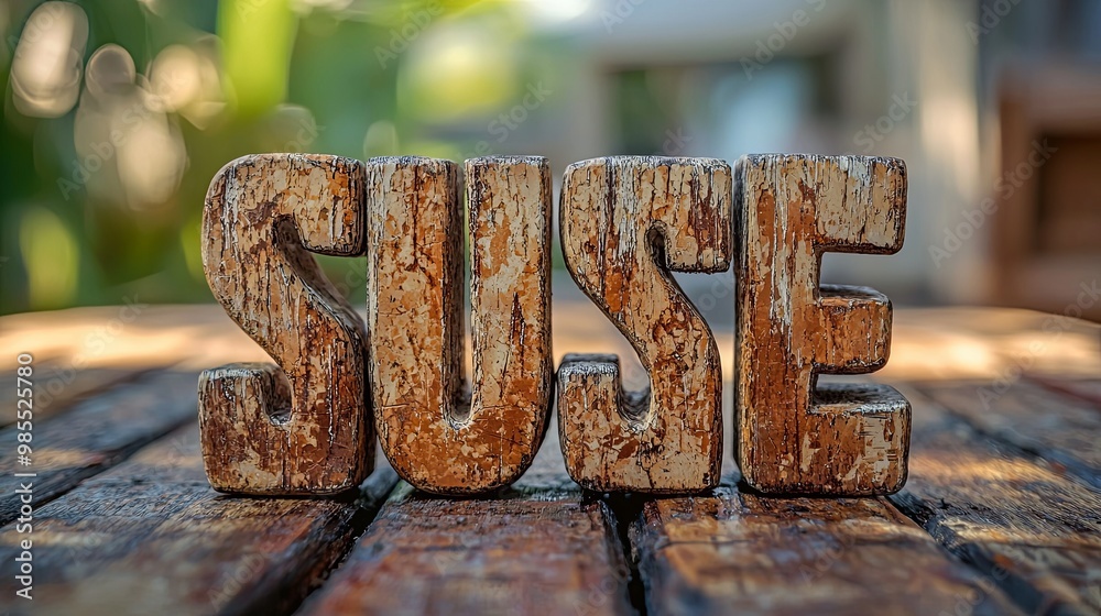Vintage Block Letters Displaying the Word SUSE Stock Illustration | Adobe Stock