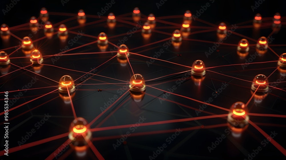 A visual map of glowing nodes connected by lines, representing common ...
