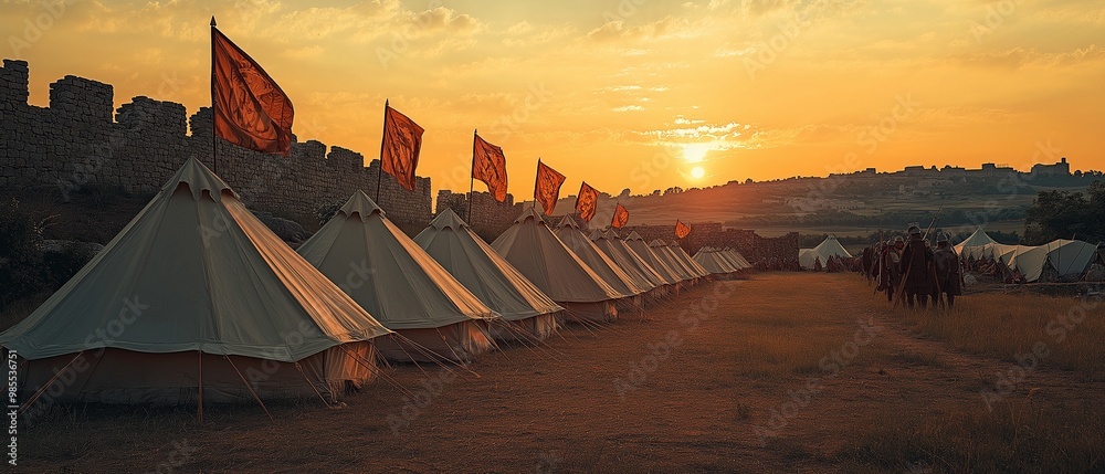 Historical recreation of the military tent camp used by the Roman ...