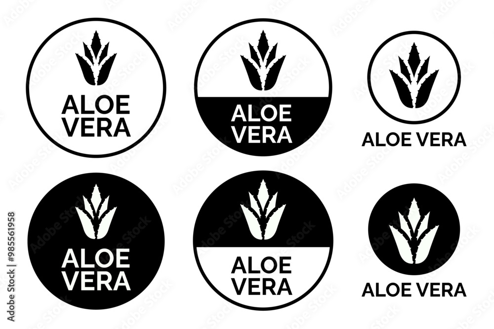 Aloe Vera symbol, logo, badge, icon, sticker, label, emblem, stamp ...