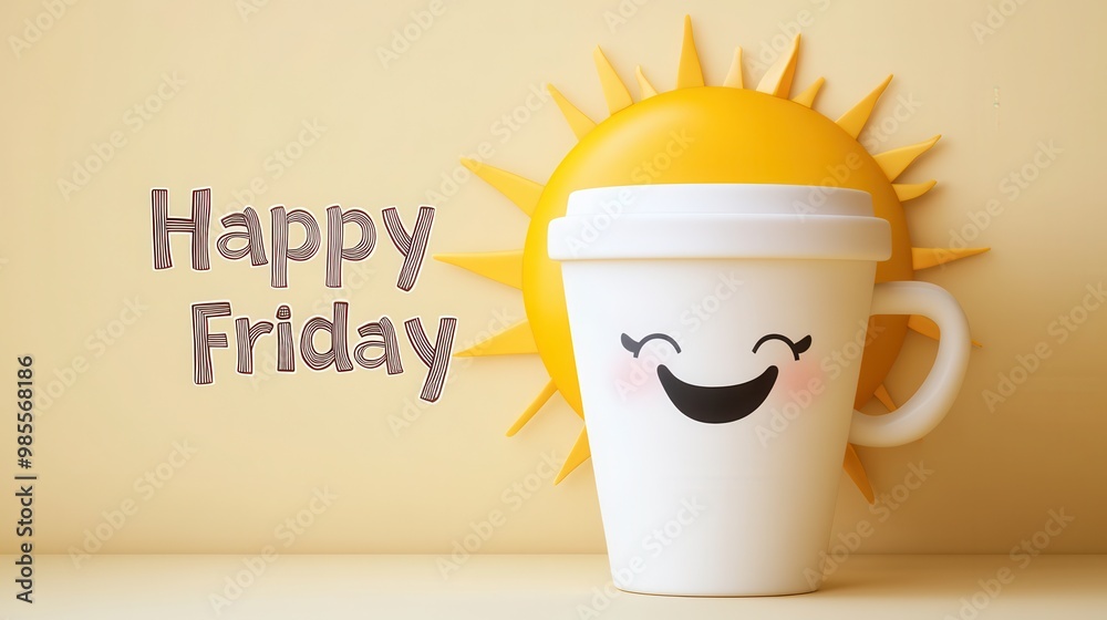 Cute clip art featuring a coffee cup with "Happy Friday" text and a ...