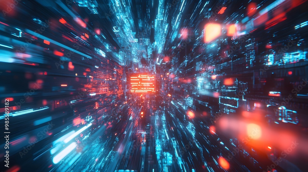 An abstract depiction of an AI system gaining control of a digital ...