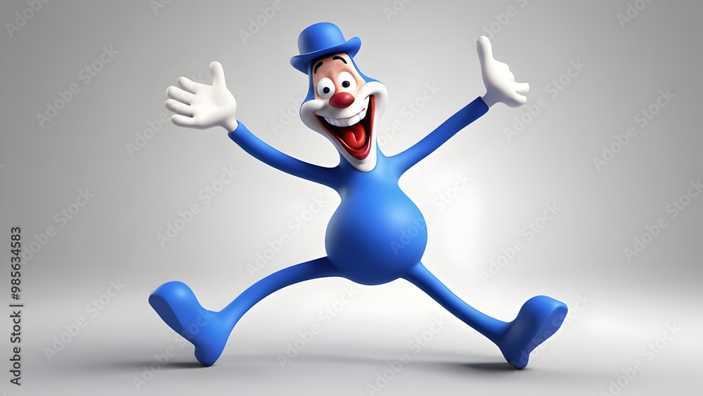 Blue character constantly bends and wiggles, his body flowing in ...