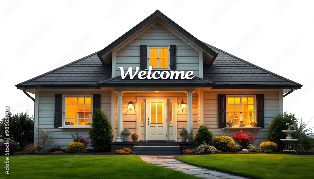 Welcome to our house isolated with white highlights, png Stock ...