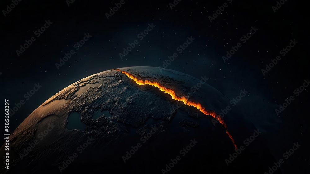 Artistic visualization of seismic waves traveling through the Earth s ...