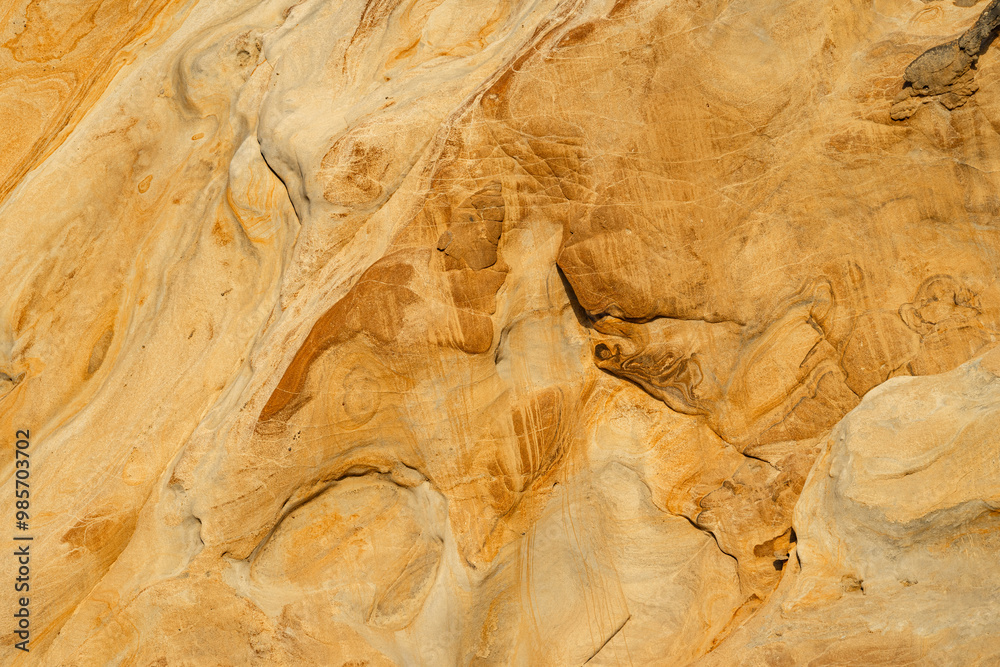 Natural texture background of sandstone rocks with lines, curves ...