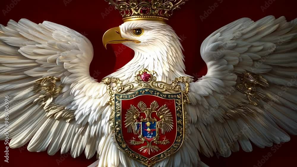 National emblem: the Coat of Arms of the Eagle, a powerful symbol of Poland, representing ...