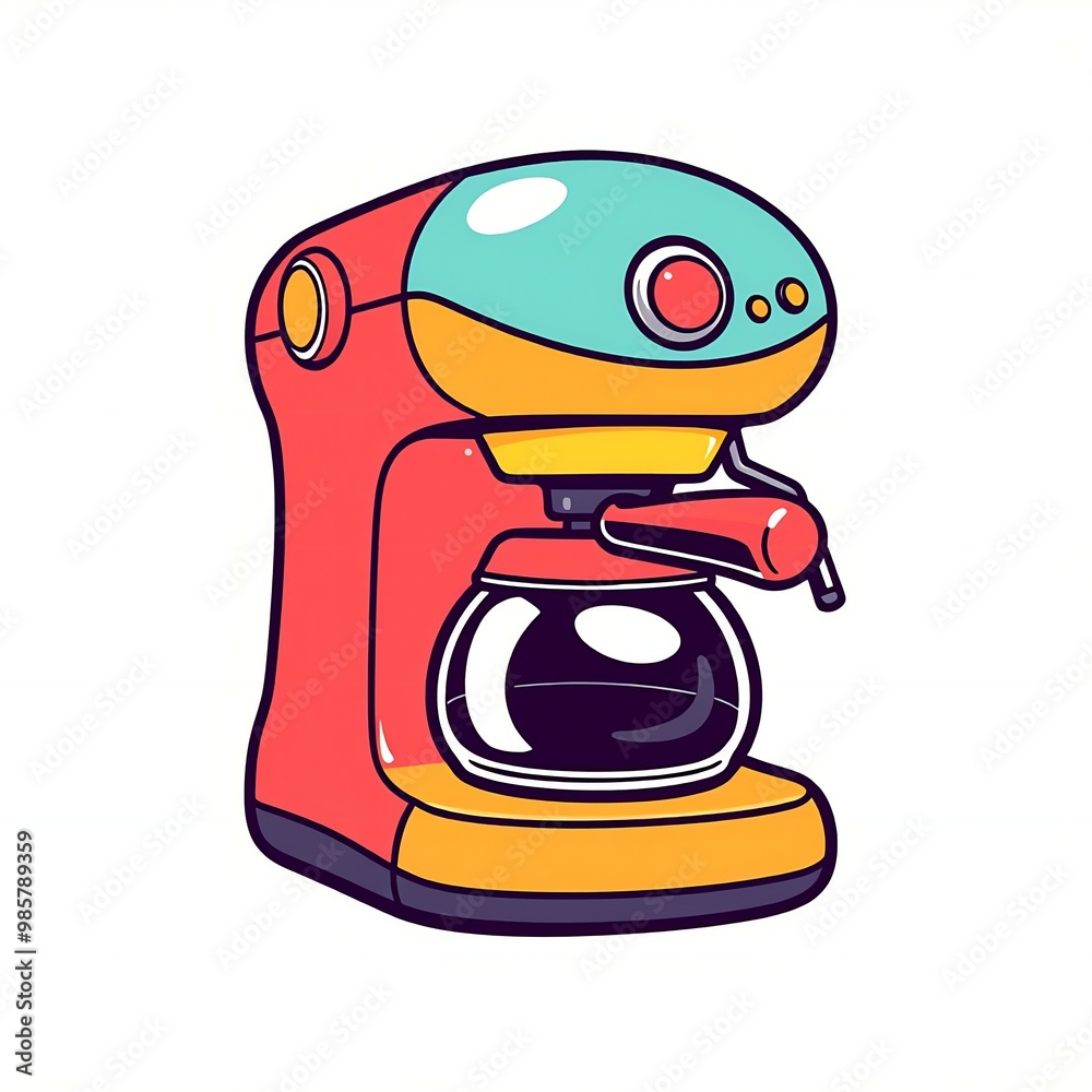 Simple coffee machine icon with minimalistic design and clean outline ...
