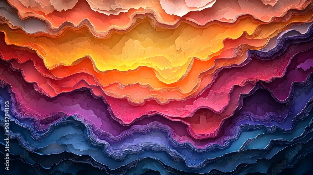 Serene Digital Art of a Colorful Heatmap Grid with Smooth Transitioning ...