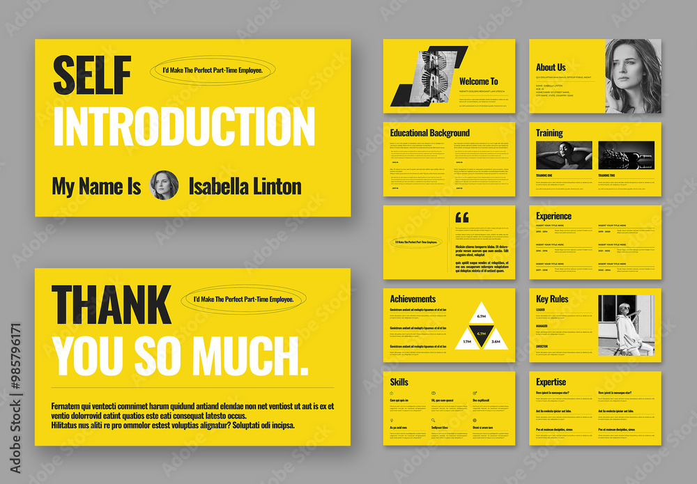 Self Introduction Presentation Templates Stock Template | Adobe Stock