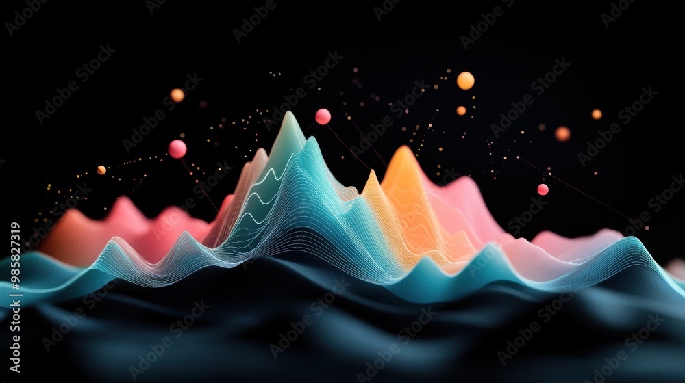 A time series graph showcasing data fluctuations over time, revealing ...