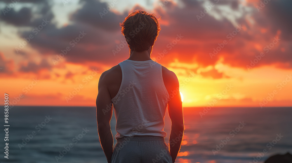 tan muscular handsome man who working out for body build up running on ...