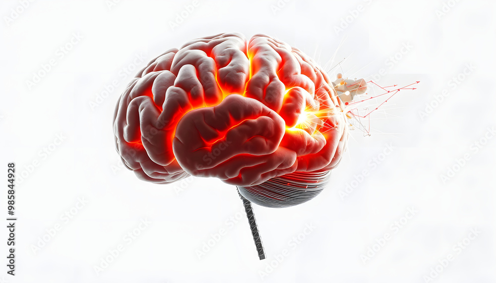 Human Head Implosion and Brain Loss. Alzheimer concept Idea. person ...