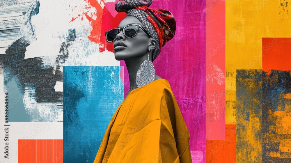 Fashion-themed collage featuring fabric swatches and color blocks ...