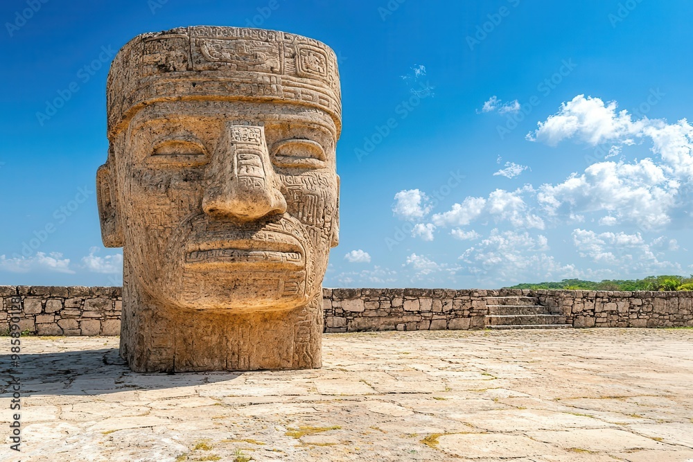 Ancient Olmec Colossal Head, PreColumbian Sculpture The imposing ...
