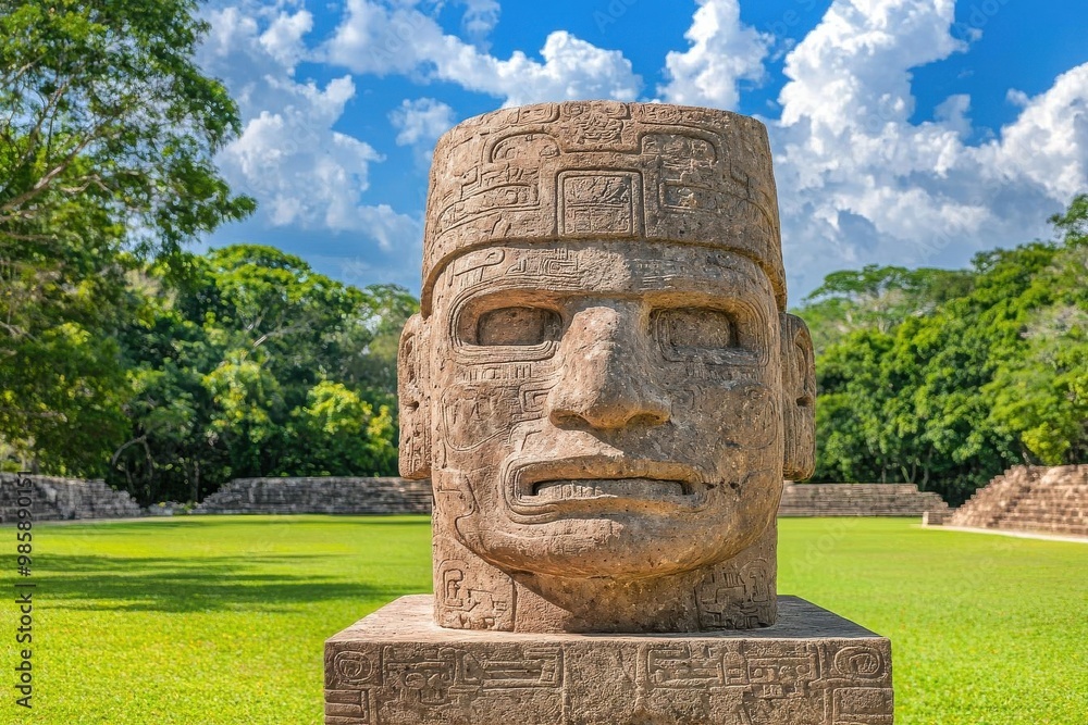 Ancient Olmec Colossal Head, PreColumbian Sculpture The imposing ...