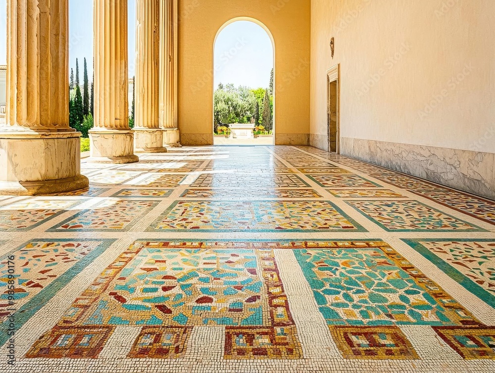 Ancient Roman Mosaic Floor Closeup of an ancient Roman mosaic floor ...