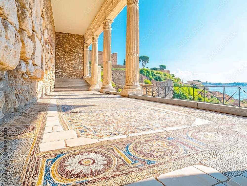 Ancient Roman Mosaic Floor Closeup of an ancient Roman mosaic floor ...
