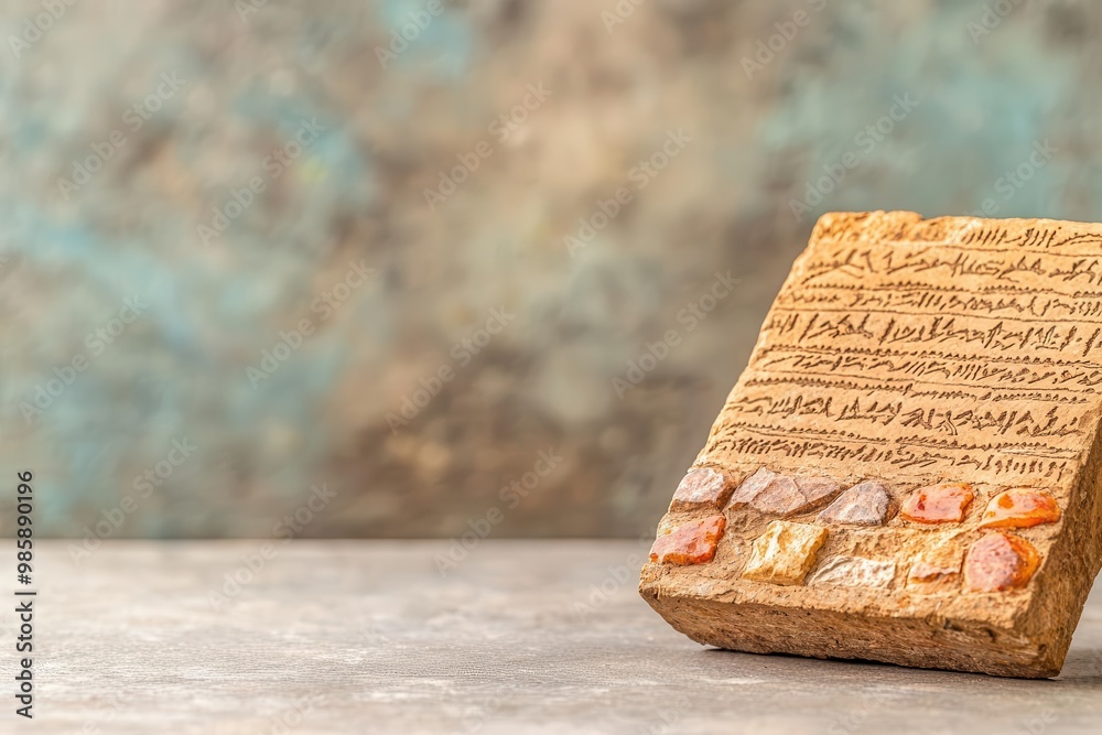 Ancient Sumerian Cuneiform Tablet Closeup of an ancient Sumerian ...