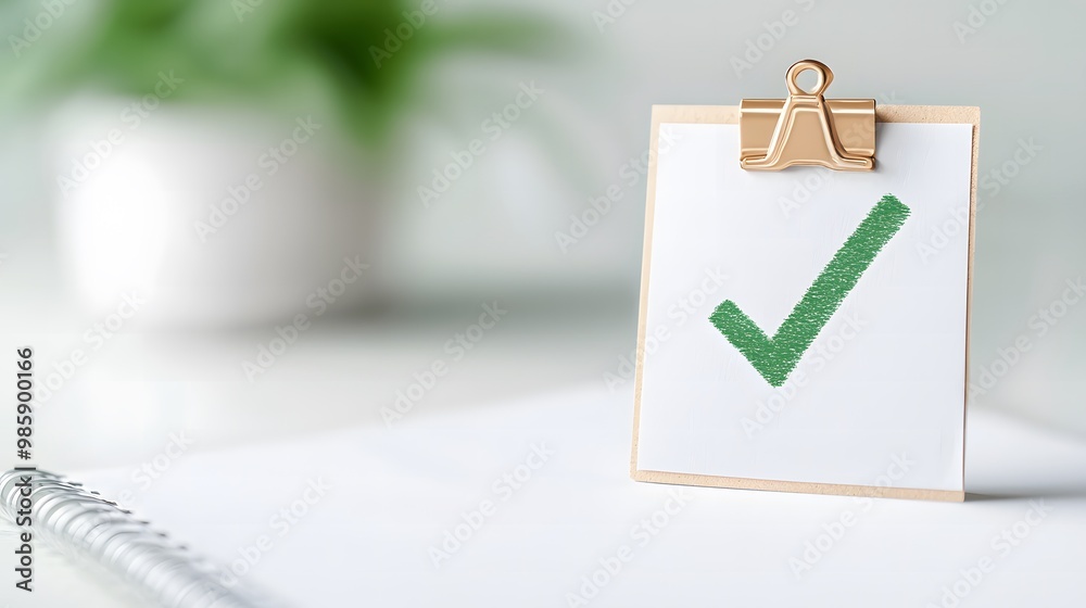Successful Business Agreement - Green Check Mark and Formal Signature ...
