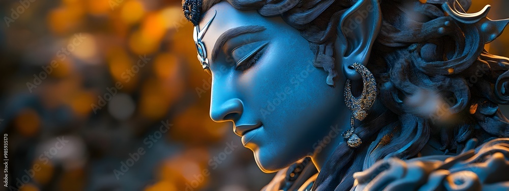 3D Sculpture of Lord Shiva the Revered Hindu Deity Showcasing His ...