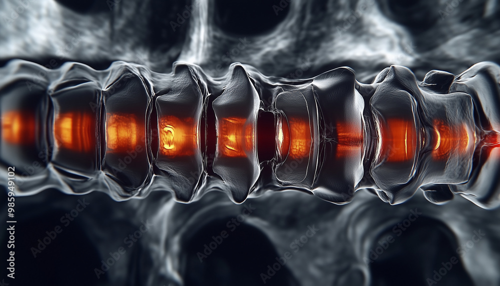 MRI scan of the spine with clear visualisation of the intervertebral ...