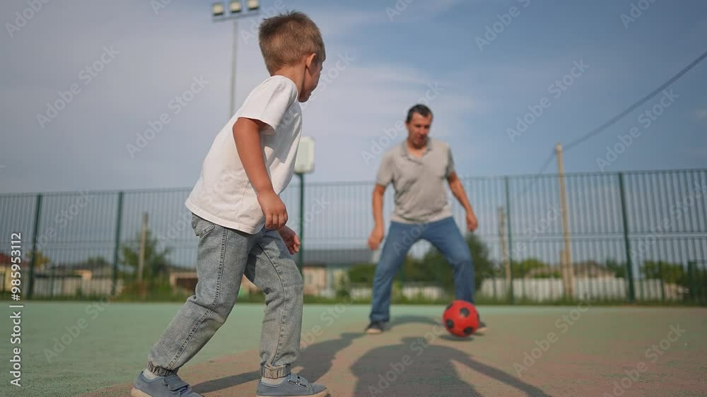 Father play with children in park. children laugh while having fun with ...