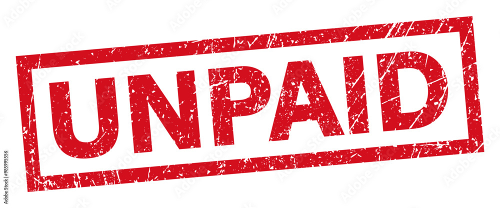 Unpaid Red Rubber Stamp, UNPAID text written on red stamp, sign stamp ... Unpaid Red Rubber Stamp, UNPAID text written on red stamp, sign stamp ...