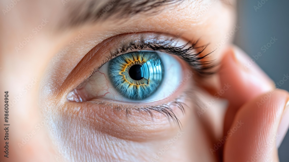 Image of an extreme close-up view of another blue eye captured in high ...