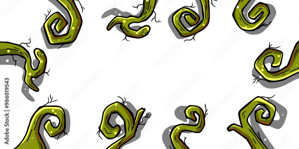 Halloween holiday frame with spooky pumpkin branches with shadows ...