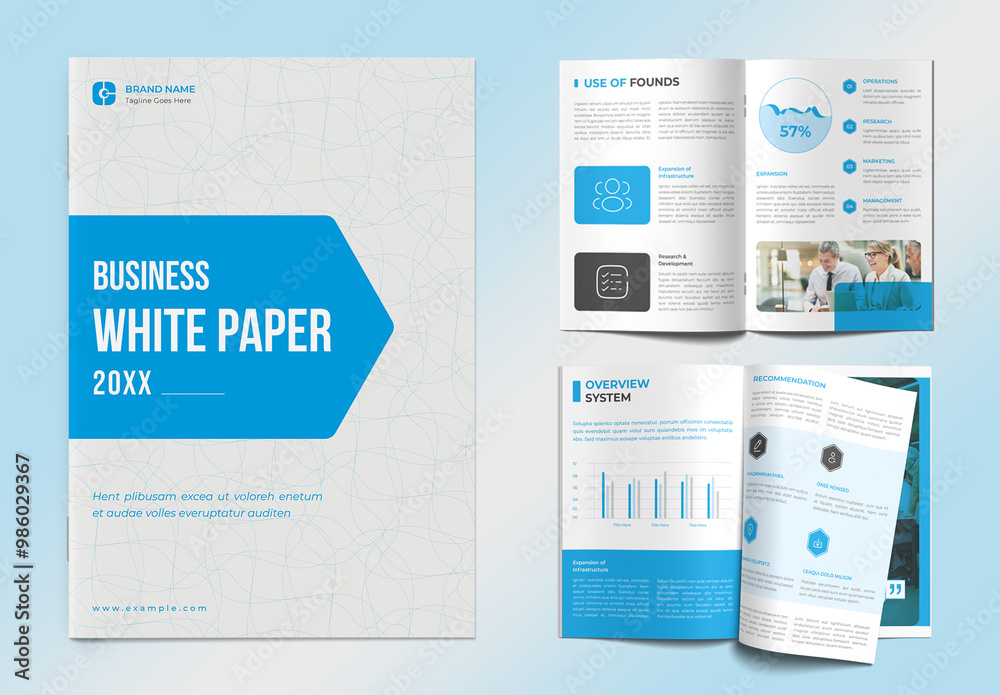 Modern Business White Paper Layout Stock Template | Adobe Stock