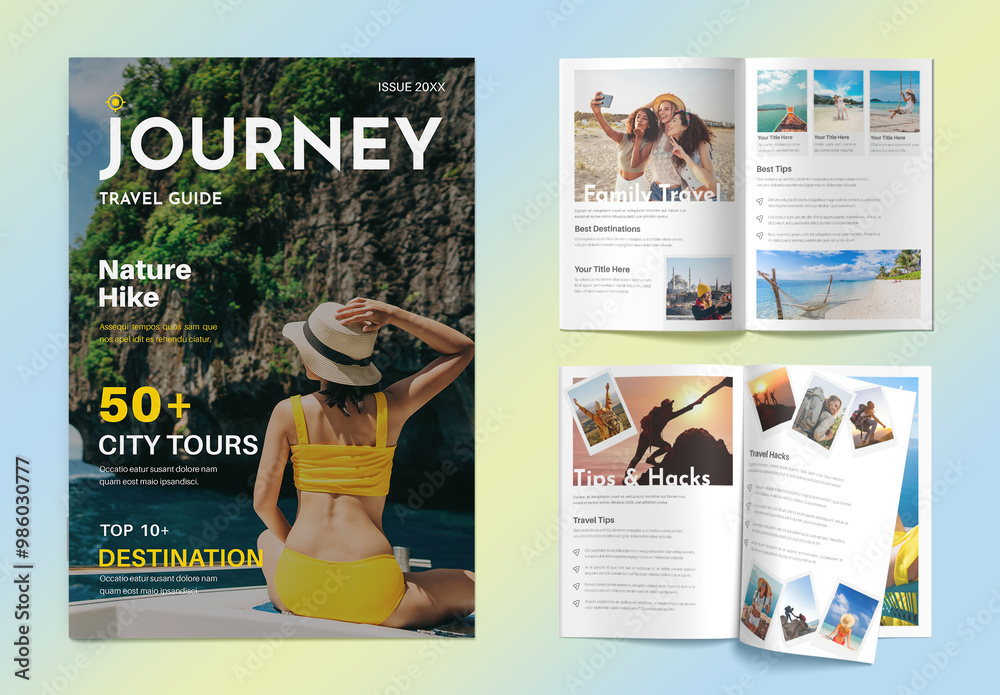 Travel Guide Magazine Design Template Stock Template | Adobe Stock