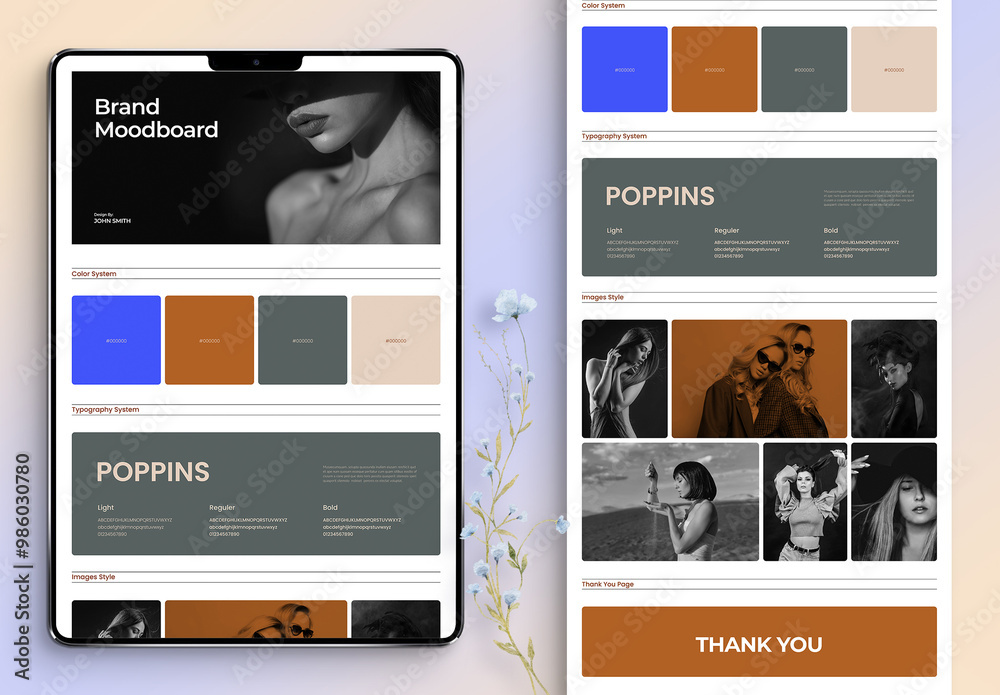 Brand Style Mood Board Design Layout Stock Template | Adobe Stock