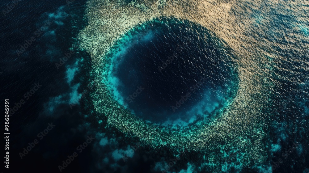 Crystal-clear aerial shot of the Great Blue Hole, highlighting the ...