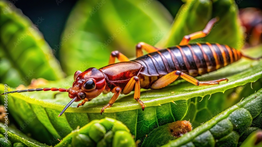 Detailed close-up images showcase earwig insects in their natural ...