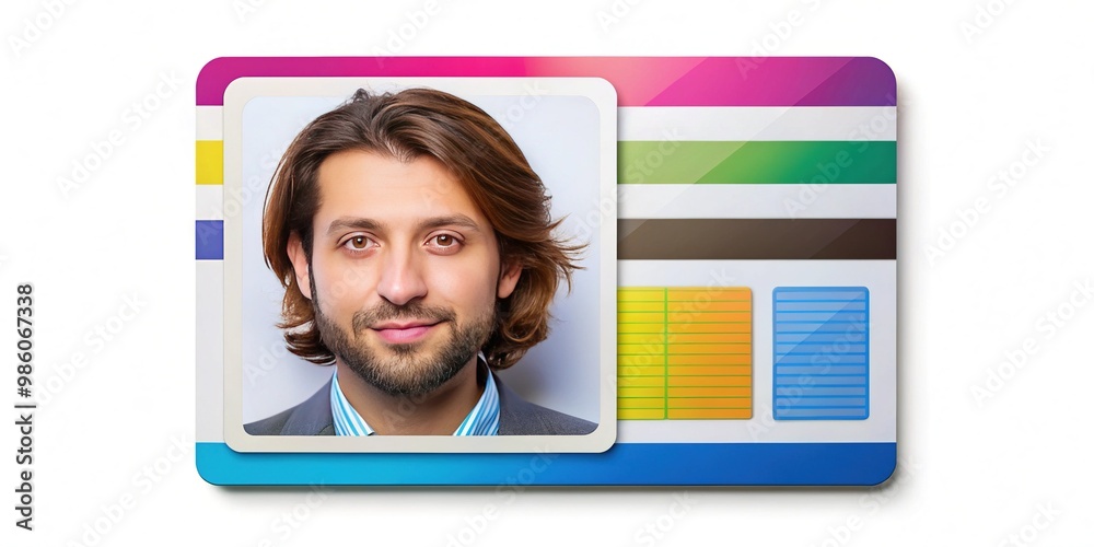 Design a customizable ID card template featuring front and back views ...