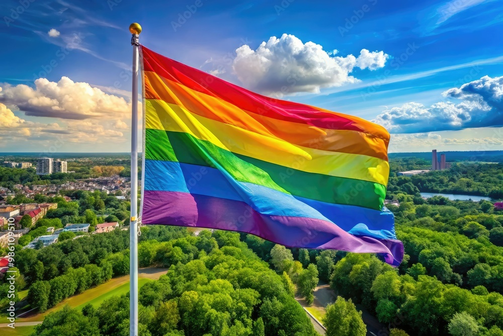 The Progress Pride Flag dances with the wind, embodying inclusivity and ...