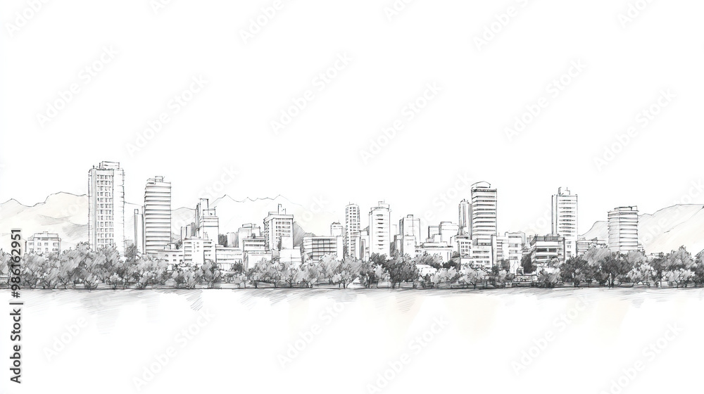 Calamba, Philippines, black and white pen pencil hand-drawn effect ...