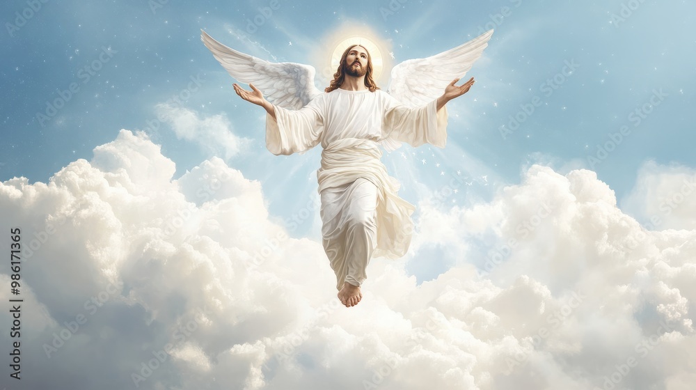 Jesus Christ is in heaven. Religion, faith. transparent background ...