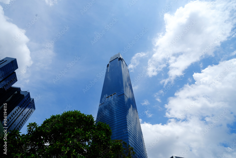 "Kuala Lumpur, Malaysia- September 16th, 2024: A low angle picture of ...