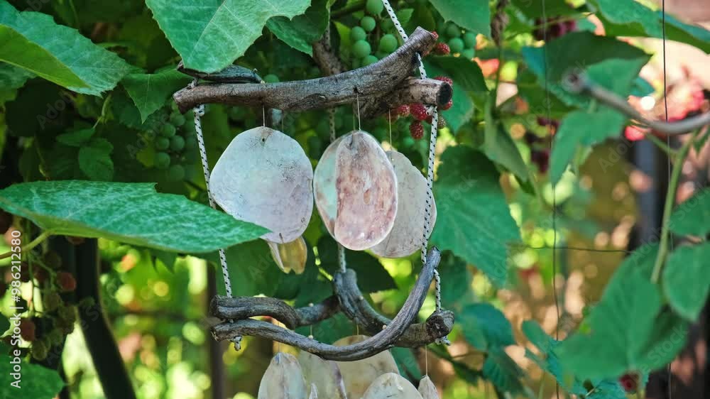 Handmade Wind Chime Bells Garden Decoration Made of Flat Bivalvia Sea ...
